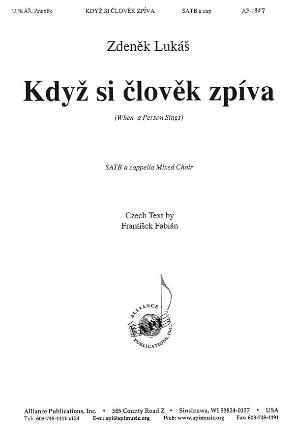 Kdyz Si Clovek Zpíva– Musical Resources