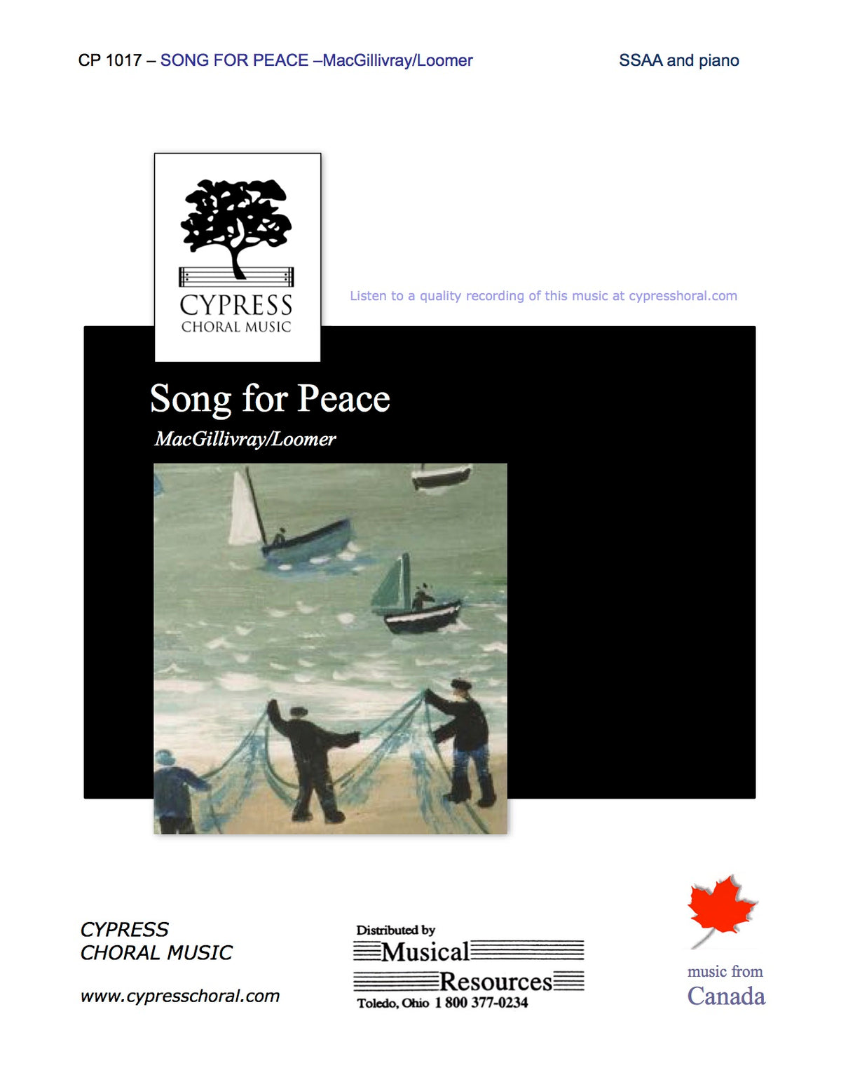 Song for Peace– Musical Resources