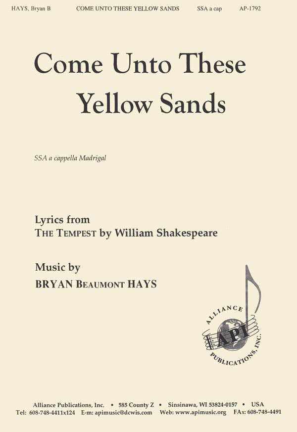 Come Unto These Yellow Sands– Musical Resources