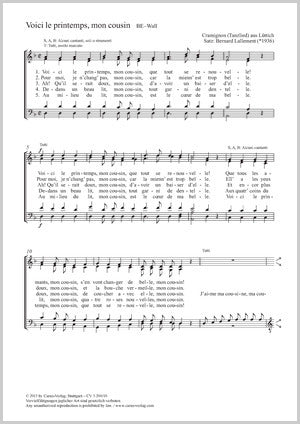 Voici le printemps, mon cousin– Musical Resources