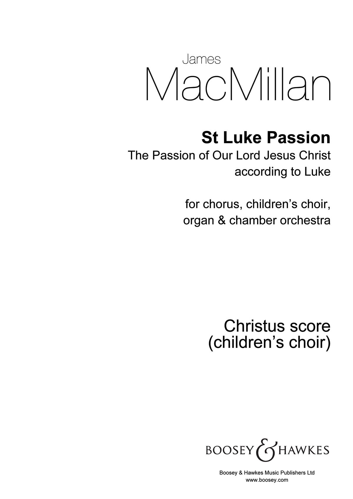 St. Luke Passion– Musical Resources