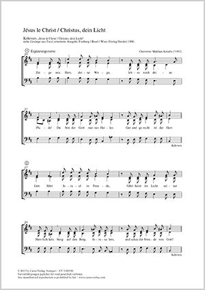 Jésus le Christ (Christus, dein Licht)– Musical Resources